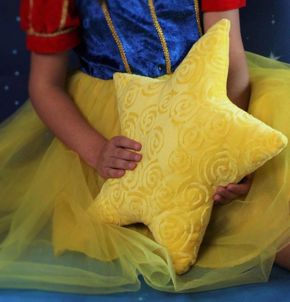 Snuggle Stuffs Star Minky Plush Throw Yellow Pillow