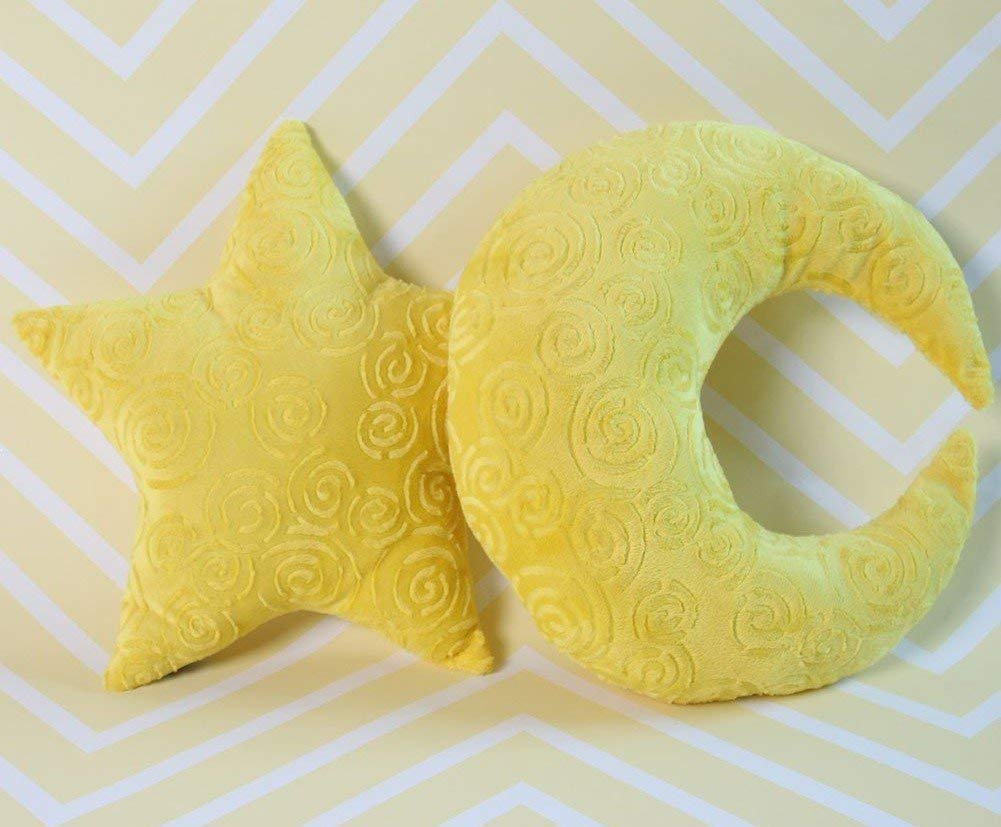 Snuggle Stuffs Star Minky Plush Throw Yellow Pillow