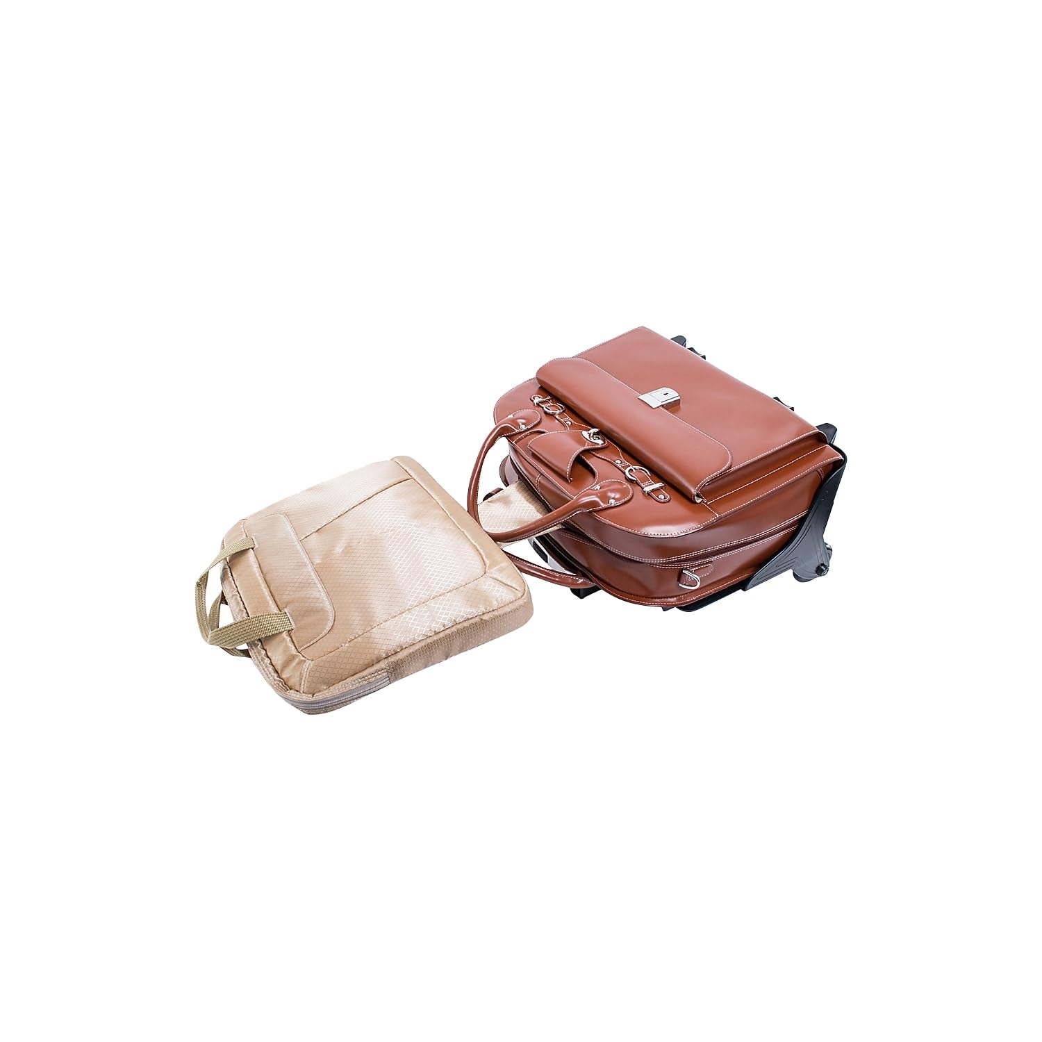 McKleinUSA Roseville W Series Leather Check-Point Friendly Briefcase, Brown (96644)