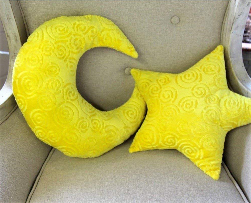 Snuggle Stuffs Star Minky Plush Throw Yellow Pillow
