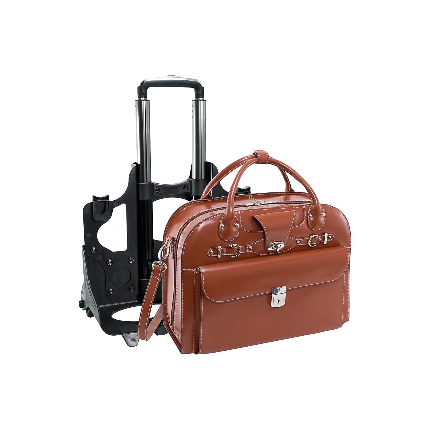 McKleinUSA Roseville W Series Leather Check-Point Friendly Briefcase, Brown (96644)