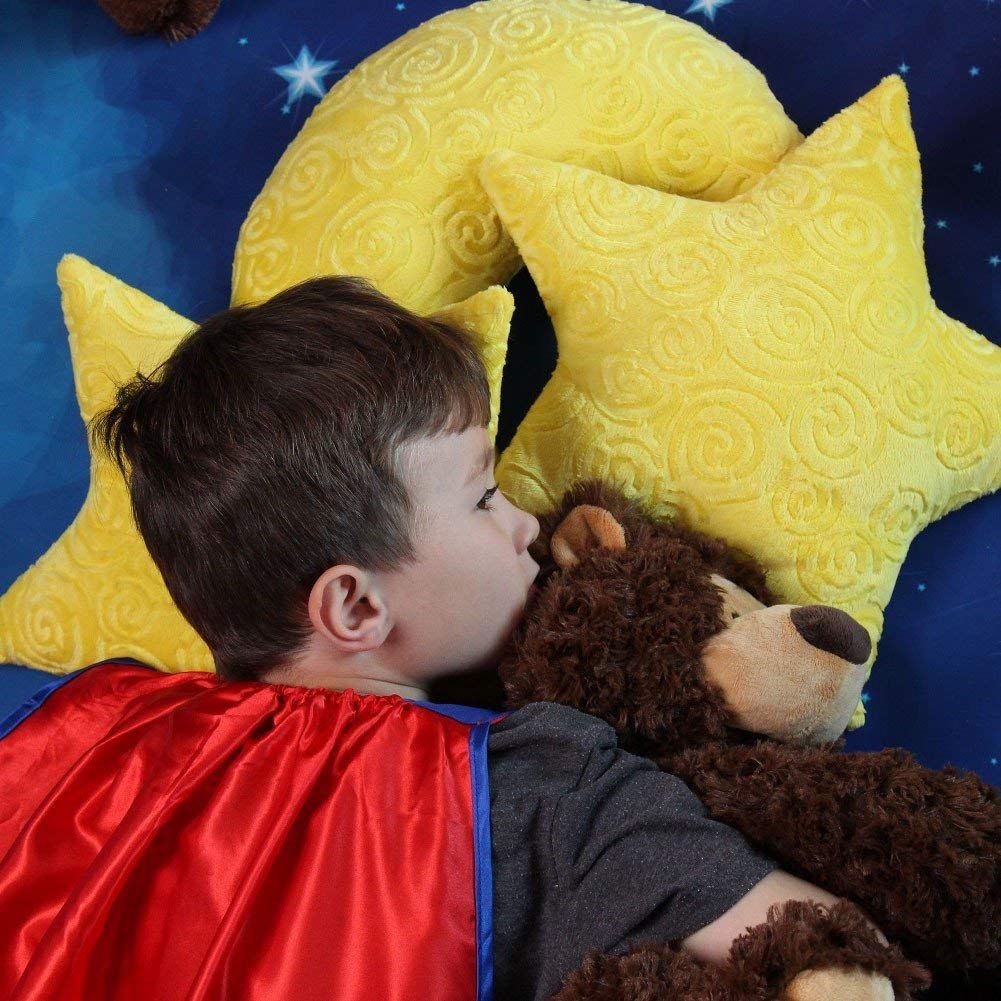 Snuggle Stuffs Star Minky Plush Throw Yellow Pillow