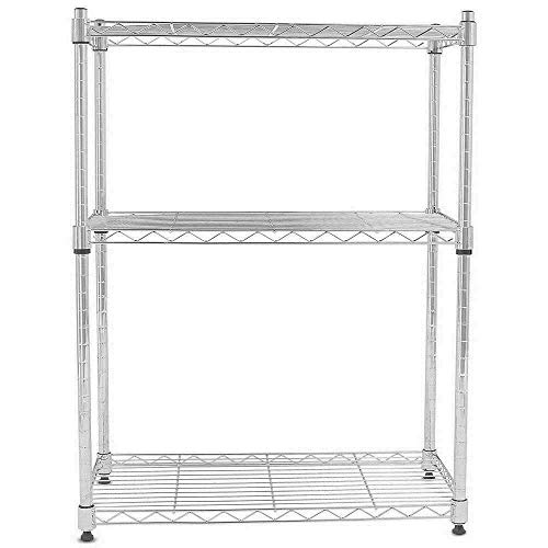 LiveCreative 3 Tier Wire Shelving Rack Shelf Adjustable Unit Garage Storage Organizer Home