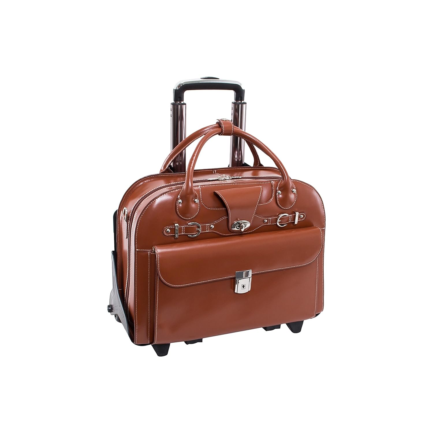 McKleinUSA Roseville W Series Leather Check-Point Friendly Briefcase, Brown (96644)