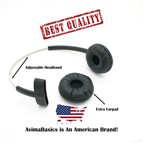 84605-01 Standard Headband by AvimaBasics | Premium Replacement Spare Parts Compatible with Plantronics Savi CS540 W740 W745 W440 W740-M Over-The-Head Headset (Headband & Extra Earpad)
