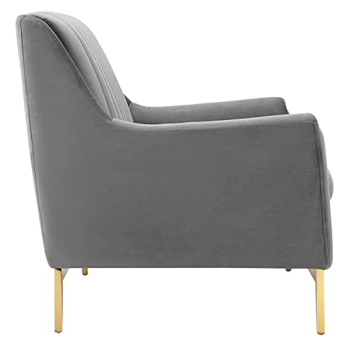 Modway Winsome Channel Tufted Performance Velvet, Loveseat, Gray