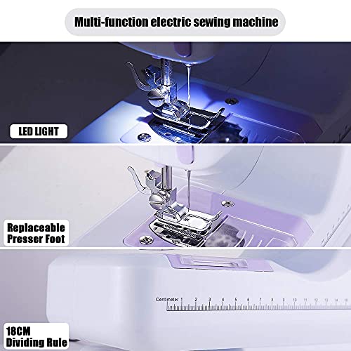 rxmeili Sewing Machine Portable mini Electric Sewing Machine for beginners 12 Built-in Stitches 2 Speed with Foot Pedal,Light, Storage Drawer
