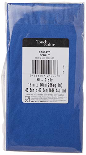 50-Count Touch of Color Paper Dinner Napkins, Cobalt