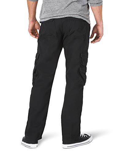 Wrangler Authentics Men's Premium Relaxed Fit Straight Leg Cargo Pant, Black, 34W X 30L