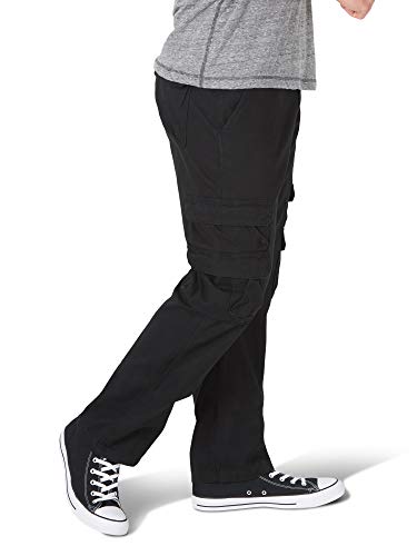 Wrangler Authentics Men's Premium Relaxed Fit Straight Leg Cargo Pant, Black, 34W X 30L