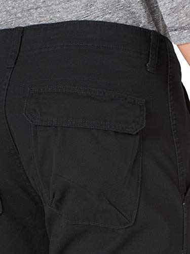 Wrangler Authentics Men's Premium Relaxed Fit Straight Leg Cargo Pant, Black, 34W X 30L