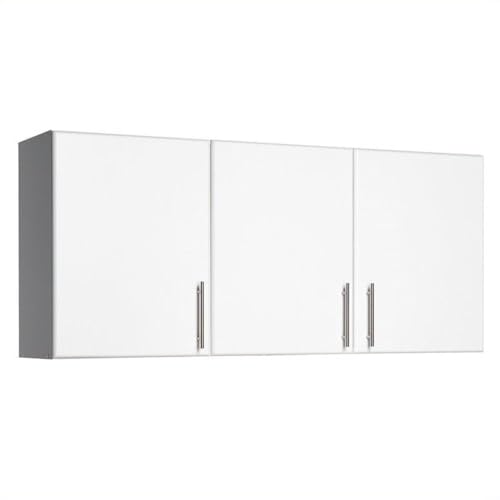 Pemberly Row 54" Modern Engineered Wood Wall Cabinet with 3 Doors & 3 Adjustable Shelves, Metal Handles, for Laundry Room, in White Finish