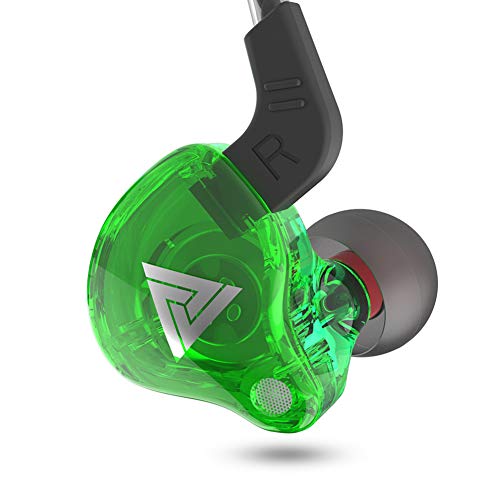 OCUhome Earbuds, Earbud Headphones with Microphone, QKZ AK6 Universal 3.5mm Sports in-Ear HiFi Sound Earphones for Phones Tablet Green