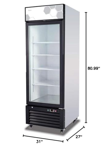 Migali C-23FM-HC Refrigerator Merchandiser, White Sides/White Interior/Black Front