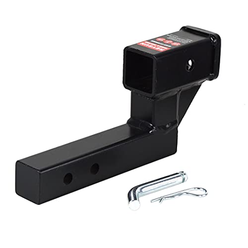 REYSUN 864122 Trailer Hitch Riser 2 inch Receiver Hitch Extension with 4-1/4 inch Rise/Drop, Solid Shank,Hitch Pin Kit Included…
