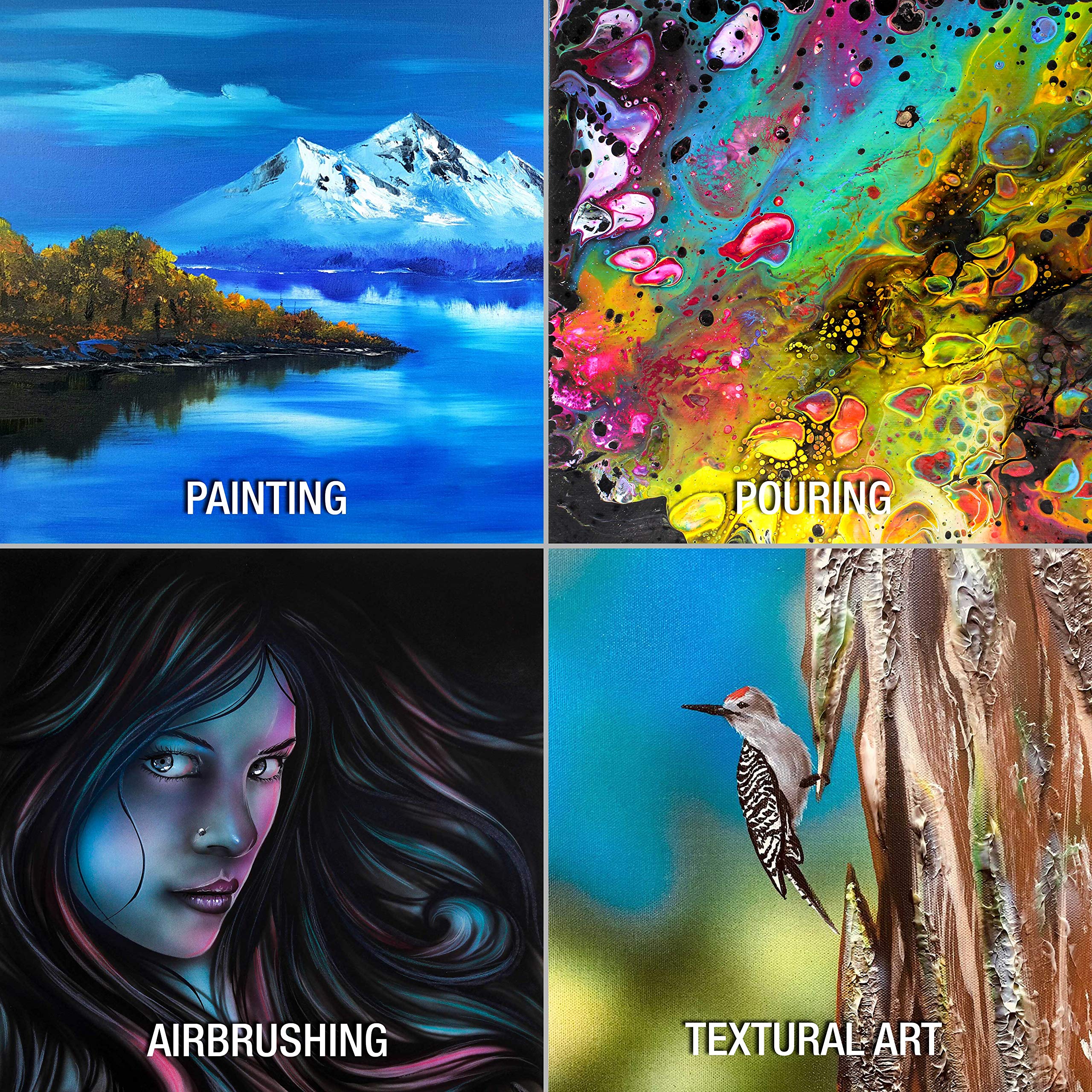 U.S. Art Supply Multi-Pack 6-Ea of 5 x 5, 8 x 8, 10 x 10, 12 x 12 inch. Professional Quality Square Artist Canvas Panel Board Assortment Pack (24 Total Panel Boards)