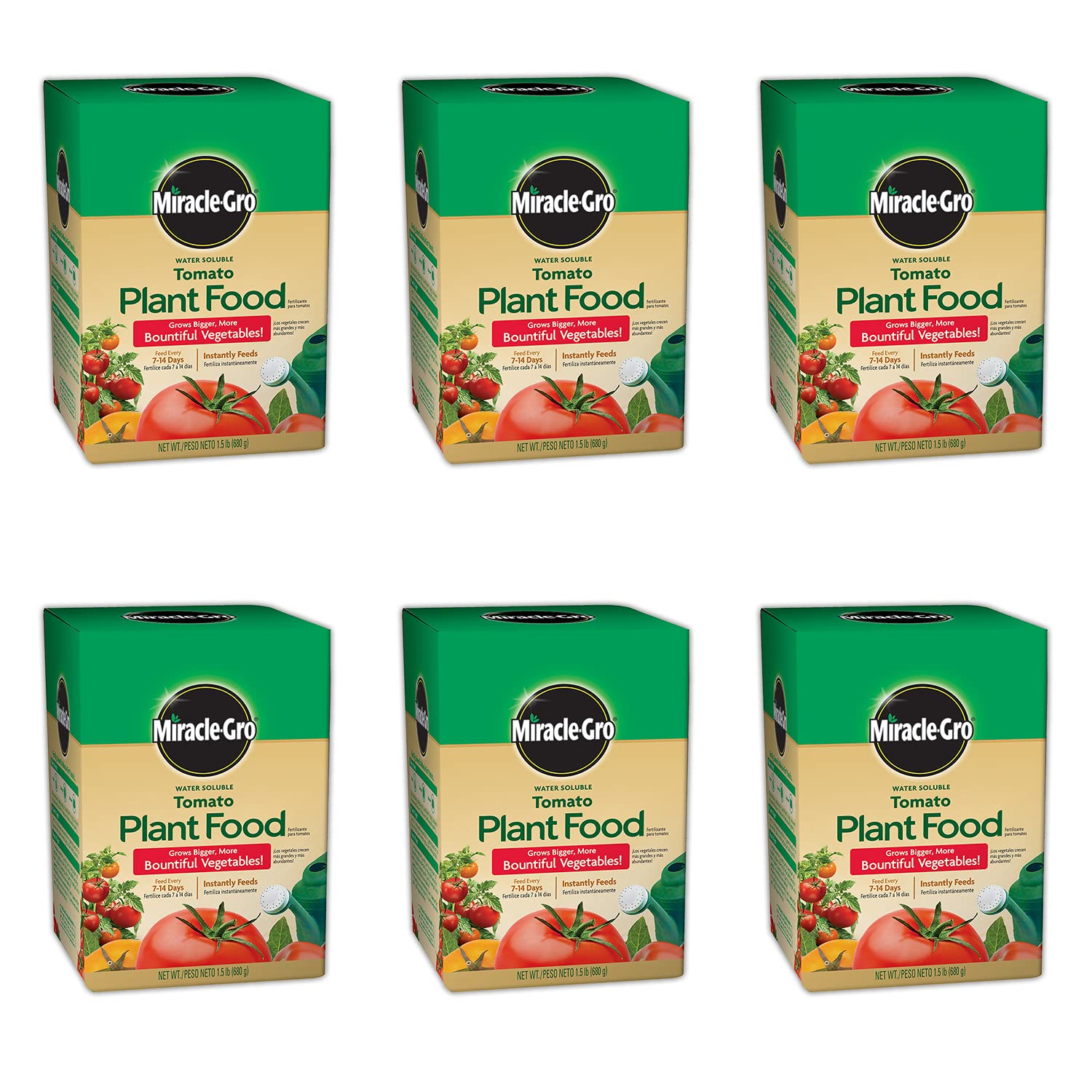 Miracle-Gro 2000422 Tomato Plant Food Tomato Fertilizer (6 Pack), 1.5 lb