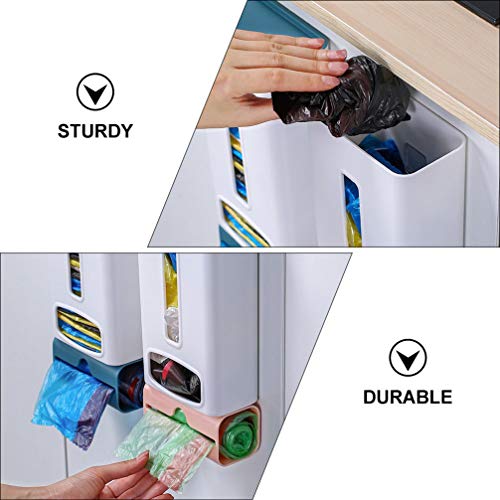 Cabilock Wall Mount Grocery Bag Dispenser Wall Mount Garbage Bag Saver Hanging Storage Box for Household Kitchen Bathroom