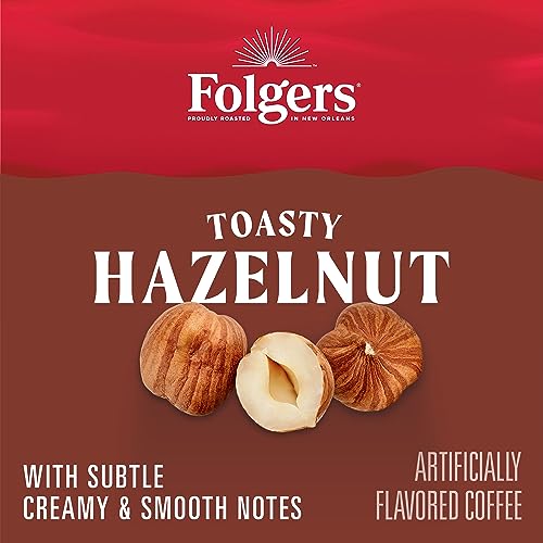 Folgers Toasty Hazelnut Flavored Coffee, 72 Keurig K-Cup Pods