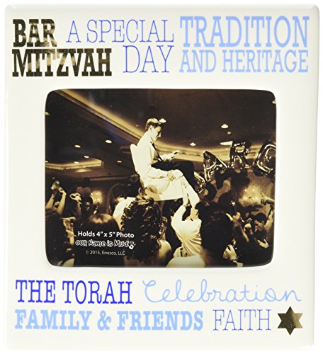 Enesco 4054484 Bar Mitzvah Photo Frame, 6.625", Multicolor