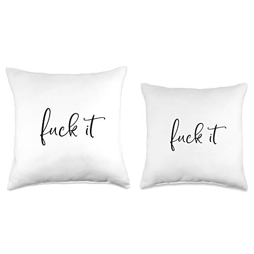 Swear Word Gifts For Women - ElizaDesigns Fuck It Funny Swear Cuss Word Throw Pillow, 16x16, Multicolor