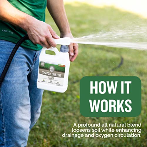 Turf Titan Thatch Buster - Liquid Aeration for Lawn Soil - Easy-to-Use Liquid Soil Loosener and Soil Conditioner for Lawns - 32 oz