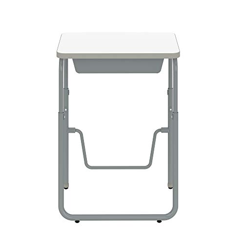 Safco Products AlphaBetter 2.0 Height β Adjustable Student Desk with Swinging Footrest Bar and Book Box, Sit to Stand, 29β-43β w, Dry Erase
