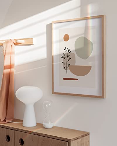 HAUS AND HUES Boho Prints Mid Century Wall Art - Modern Prints Wall Art & Minimalist Poster Neutral Wall Art Boho Art Prints Minimalistic Wall Art Beige Wall Art Neutral Colors UNFRAMED 12"x16"