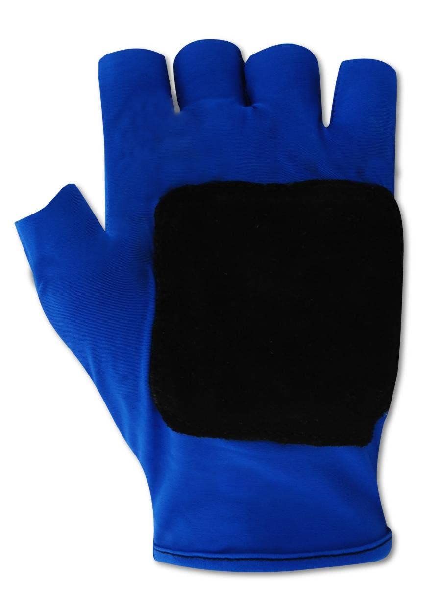 MAGID ATV202L Fingerless Gel Palm Padded Impact Glove, Large, Blue (One Pair), Left & Rigth Hand