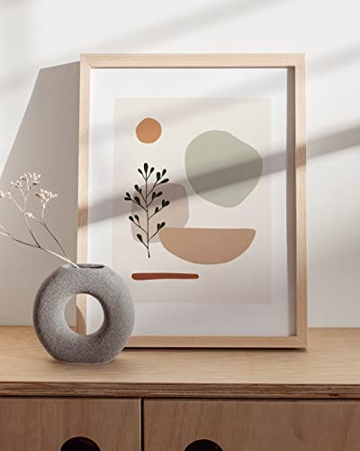 HAUS AND HUES Boho Prints Mid Century Wall Art - Modern Prints Wall Art & Minimalist Poster Neutral Wall Art Boho Art Prints Minimalistic Wall Art Beige Wall Art Neutral Colors UNFRAMED 12"x16"