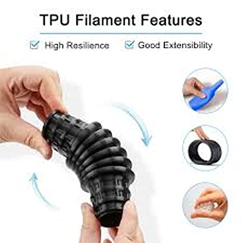 Reprapper Natural 95A Shore Hardness TPU Good Layer Bonding Performance Flexible & Soft Filament for 3D Printer 1.75mm Dimensional Accuracy (± 0.03mm) 2.2lb (1kg)