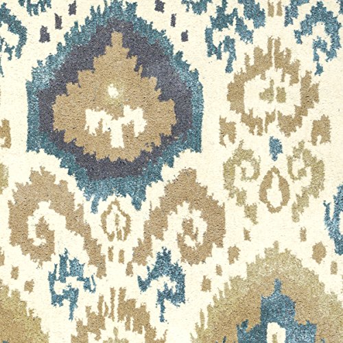 Rizzy Home | GV8628 | Gillespie Avenue Collection | Wool/Viscose Area Rug | 8' x 10' | Ivory/Gray/Rust/Blue Ikat