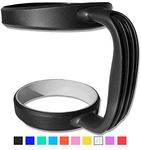 Grip-It YETI Tumbler Cup Handle for 30oz Rambler - Lightweight, Spill Proof Grip For RTIC Cooler Stainless Steel Tumblers, SIC, Ozark Trail & Travel Water Coffee Mugs or Flask - Midnight Black