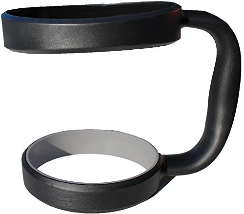 Grip-It YETI Tumbler Cup Handle for 30oz Rambler - Lightweight, Spill Proof Grip For RTIC Cooler Stainless Steel Tumblers, SIC, Ozark Trail & Travel Water Coffee Mugs or Flask - Midnight Black
