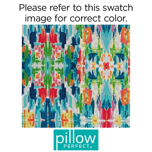 Pillow Perfect Outdoor/Indoor Abstract Reflections Lumbar Pillows, 11.5" x 18.5", Blue 2 Count