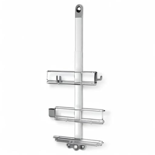 simplehuman Adjustable and Extendable Shower Caddy Large, Stainless Steel and Anodized Aluminum