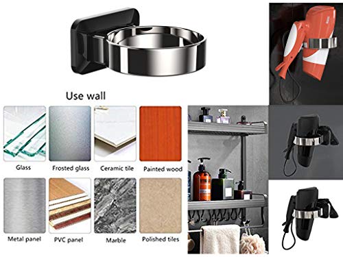 shan Jiang Self-Adhesive Hair Dryer Holder, Wall-Mounted Storage Device, for Bathroom, Household Hair Dryer Holder.