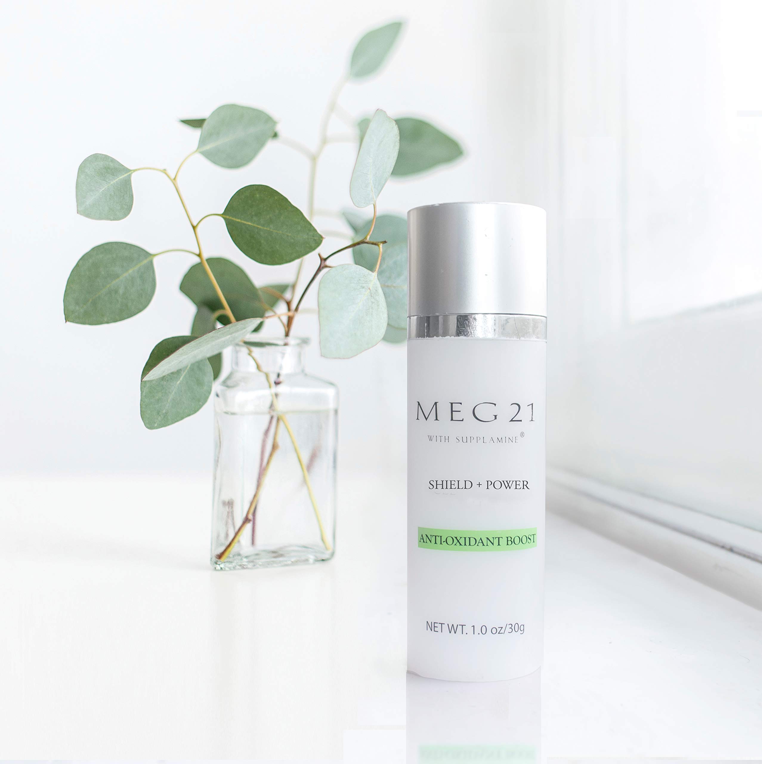 MEG 21 Anti-Oxidant Boost Shield + Power. Sun damage reversing repair serum Protects skin from inflammation, free radicals, oxidative stress, and environment Soothes and protects Allergy tested 1 oz
