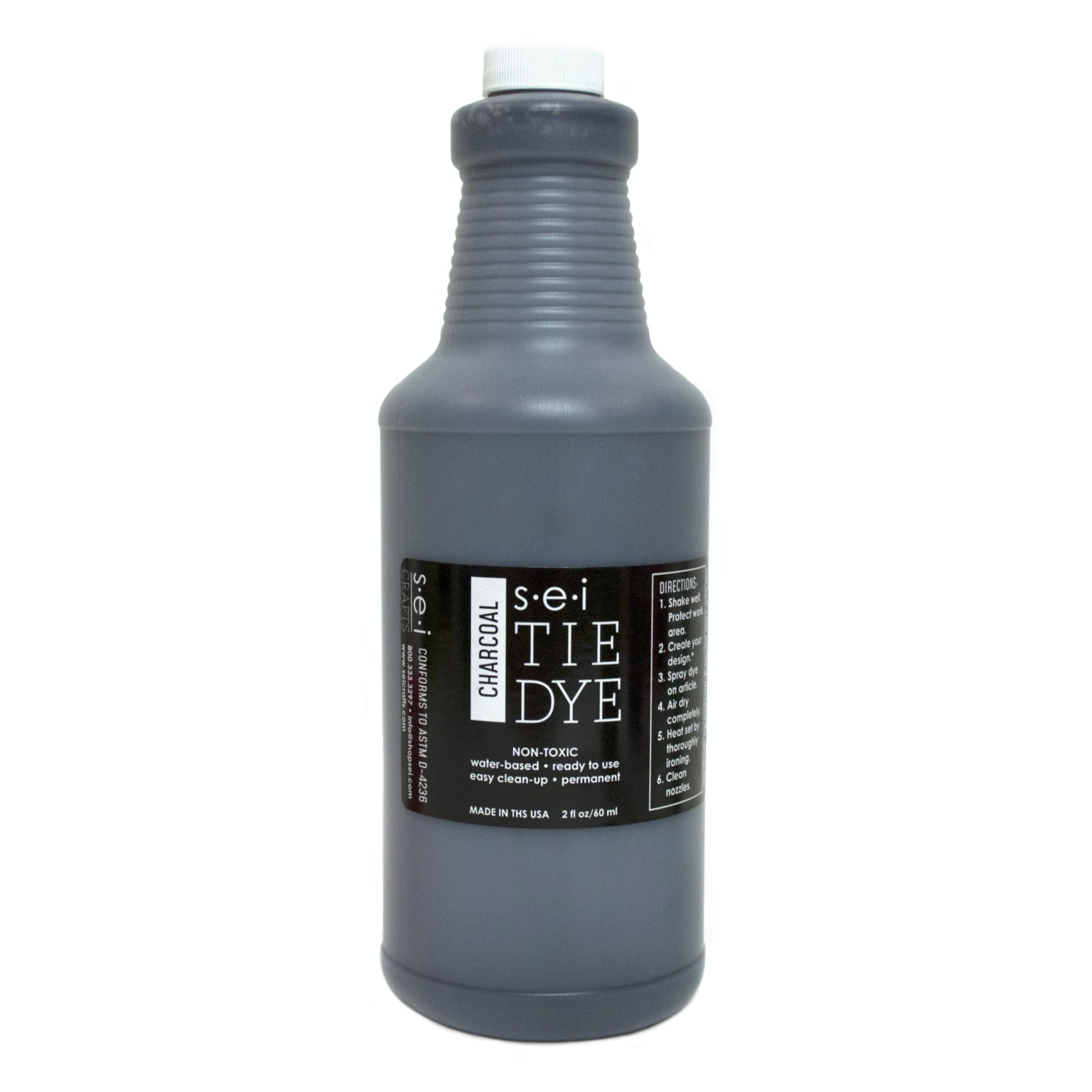 S.E.I Charcoal Tie Dye Kits for Large Groups, Fabric Dye, Large Tie Dye Kit for Big Projects and Fun Activities, 1-Quart-32 Ounces…