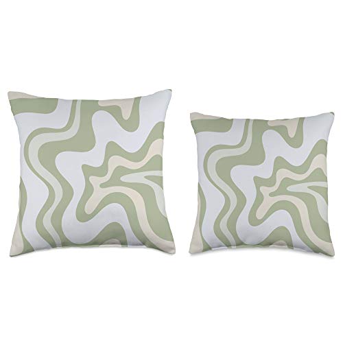 Kierkegaard Design Studio Swirls 60s 70s Aesthetic Throw Pillow, 18x18, Multicolor