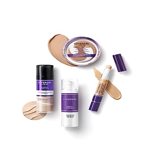 CoverGirl & Olay Simply Ageless 3-in-1 Liquid Foundation, Matte Finish, Hyaluronic & Vitamin C Formula, Cruelty Free, Natural Beige, 1 Count