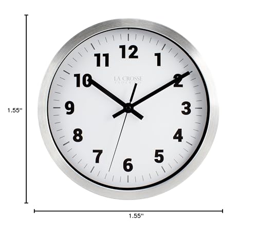 La Crosse Clock 404-2626 10-in. Nash Analog Quartz Wall Clock