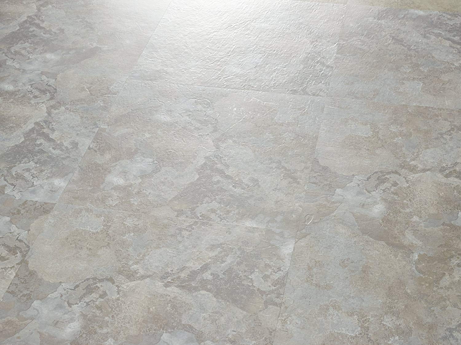 Majestic Self Adhesive 18-Inch Square Vinyl Floor Tiles, 10 Tiles - 18" x 18", Ghibli Beige Granite Pattern - Peel & Stick, DIY Flooring for Kitchen, Dining Room & Bathrooms by Achim Home Decor