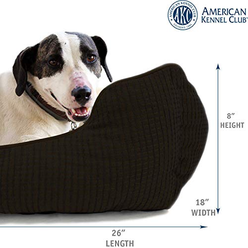 American Kennel Club Small Black Dog Bed, Solid Weave Cuddler, AKC Pet Cuddler, 26"