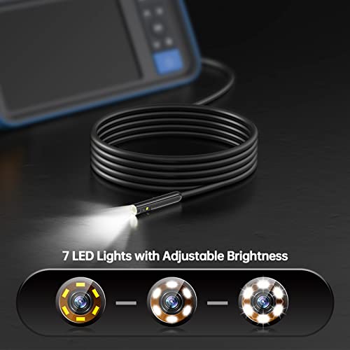 50FT Endoscope Borescope, Teslong Dual Lens Sewer Inspection Camera with 4.5'' Screen, Waterproof Snake Cable, LED Lights, 1080P Fiber Optic Scope Camera for Home Wall Duct Drain Pipe Plumbing