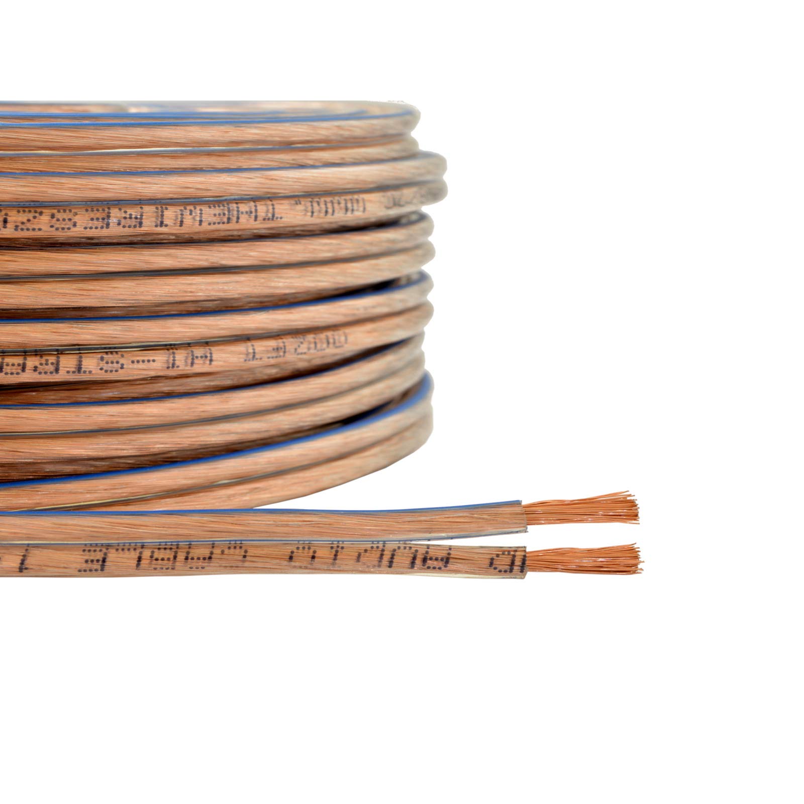 The Wires Zone Car Home Audio Speaker Wire Transparent Clear Cable 16AWG 16/2 Gauge (250 feet)