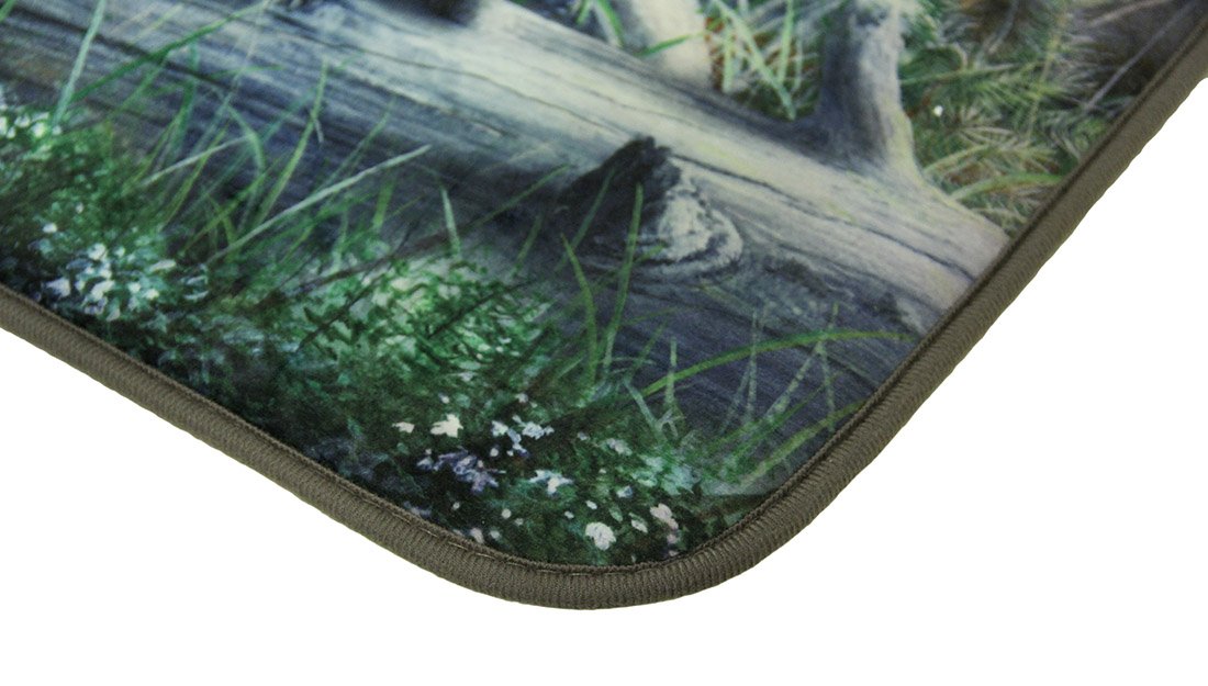 De Leon Collections Backwoods Black Bear Family Scenic Woodland Forest Lodge Cabin Decorative Memory Foam Bath Mat Rug