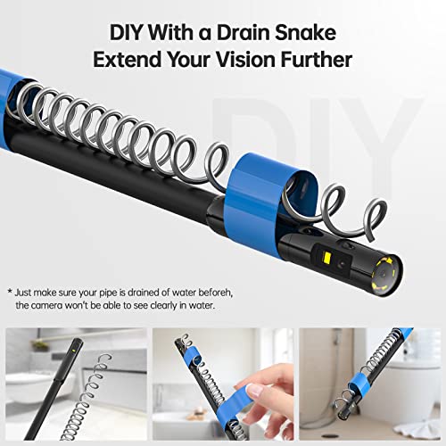 50FT Endoscope Borescope, Teslong Dual Lens Sewer Inspection Camera with 4.5'' Screen, Waterproof Snake Cable, LED Lights, 1080P Fiber Optic Scope Camera for Home Wall Duct Drain Pipe Plumbing