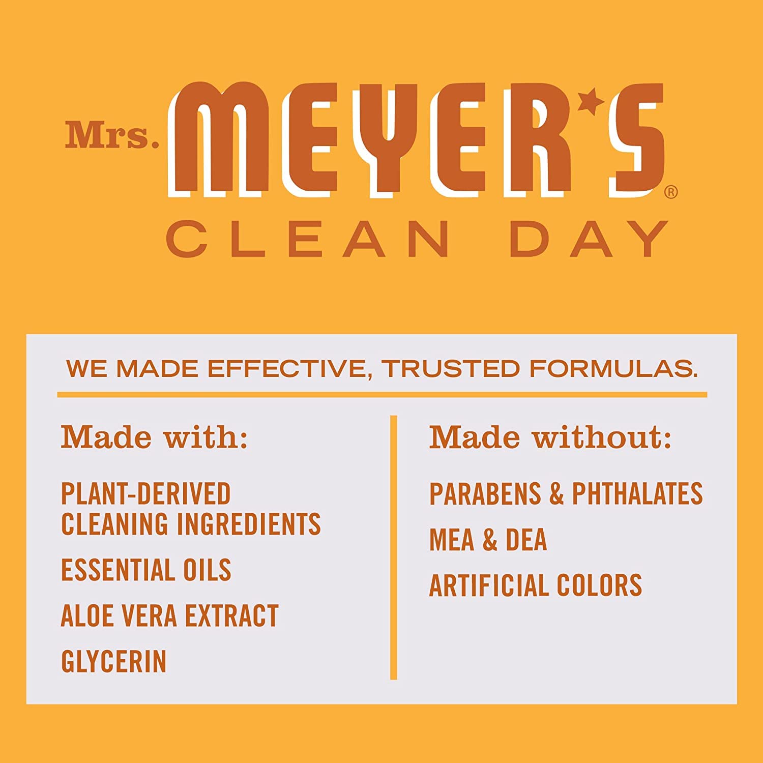 Mrs. Meyer’s 17430 Clean Day Orange Clove Liquid Dish Soap