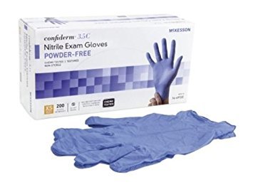McKesson Confiderm 3.5C Nitrile Latex-Free XSM Exam Gloves, X-Small, Chemo Tested, Powder-Free, 200/BX